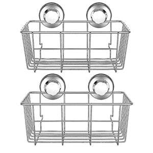 iPEGTOP 1 Pack Suction Cup Wide Shower Caddy &2 Pack Deep Shower Caddy Bath Wall Shelf ​for Large Shampoo Shower Gel Holder Bathroom Storage