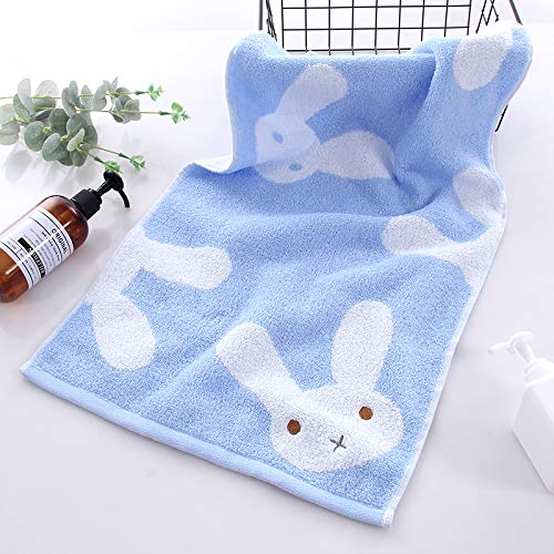 Kissvian 2 Pack Pure Cotton Bathroom Hand Towel Set, Cartoon Rabbit Pattern Face Towels, Soft and Absorbent Washcloths for Hand Face Bath Spa, Size 13.4" x 28.4"