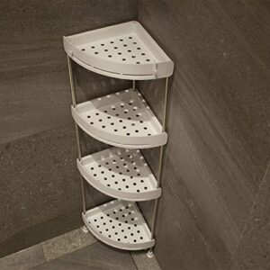 IYAR HOME 4 Tier Shower Caddy Organizer Shelf Corner Standing 12.99 x 9.45 x 32.68 Inches Shower Rack for Inside Shower & Kitchen Storage White