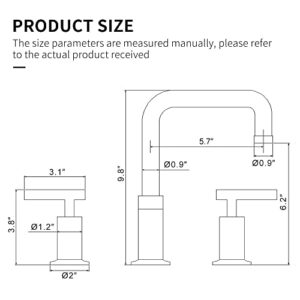 Bathroom Faucet, HOMELODY 2 Handles Bathroom Faucet Chrome, 8 inch Widespread Faucet for Bathroom Sink, 3 Hole Bathroom Sink Faucet Bath Sink Faucet with Pop Up Drain