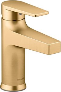 kohler 74013-4-2mb taut single-handle bathroom sink faucet, vibrant brushed moderne brass