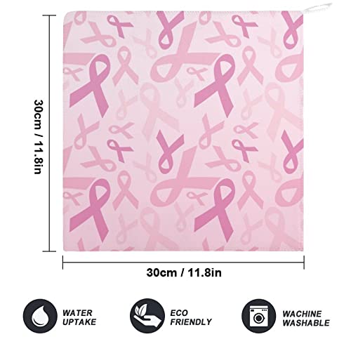 Pink Breast Cancer Awareness Bathroom Hand Towels Decorative Set Cute Highly Absorbent Face Towels for Kitchen One Size