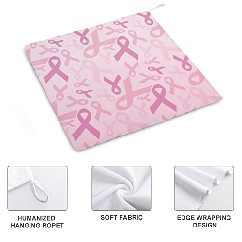 Pink Breast Cancer Awareness Bathroom Hand Towels Decorative Set Cute Highly Absorbent Face Towels for Kitchen One Size