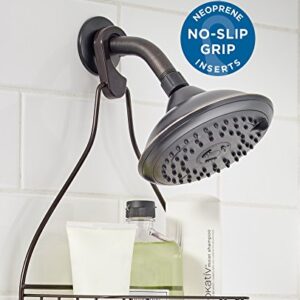 Franklin Brass 193295-CBZ IncrediGrip Bathroom Over-the-Showerhead Caddy for Shampoo, Conditioner, Soap, Classic Bronze