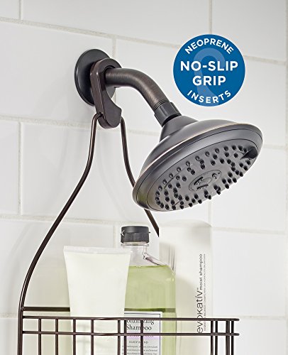 Franklin Brass 193295-CBZ IncrediGrip Bathroom Over-the-Showerhead Caddy for Shampoo, Conditioner, Soap, Classic Bronze