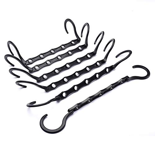 GILLRAJ Space Saving Hangers Pack of 10 Black Cascading Closet Organizers