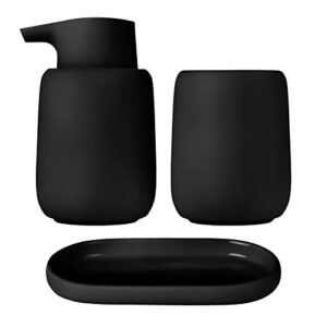 blomus sono bathroom accessory set in black