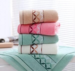 bathroom hand towels,four leaf printed cotton towel,100% cotton ultra soft highly absorbent hand towel 4 set , size 14" x 30" home bathroom hand towels for bath, hand, face, gym towel (multicolor)