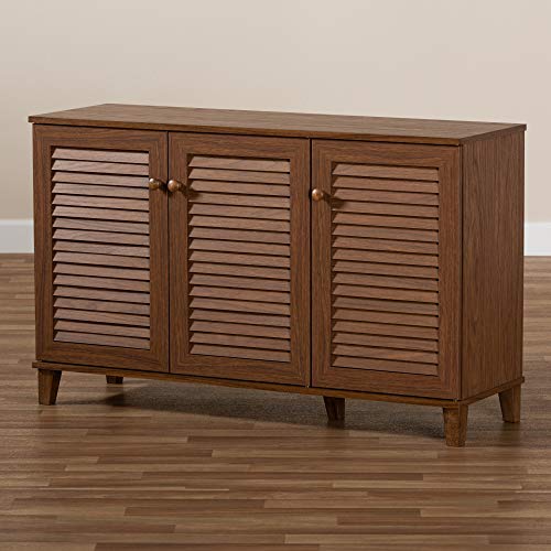 Baxton Studio Shoe Cabinets, One Size, Walnut