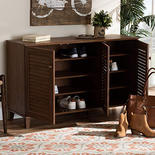 Baxton Studio Shoe Cabinets, One Size, Walnut