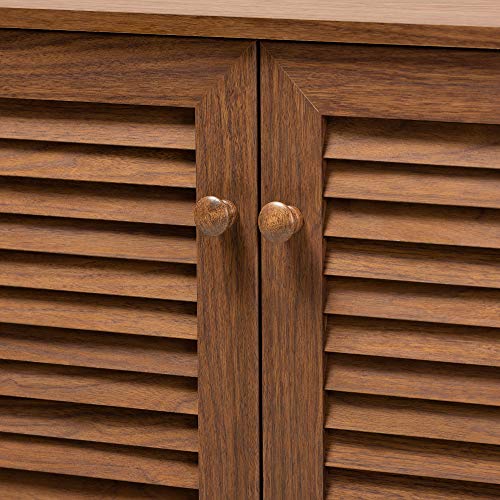 Baxton Studio Shoe Cabinets, One Size, Walnut