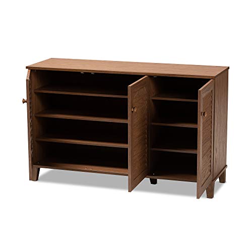 Baxton Studio Shoe Cabinets, One Size, Walnut