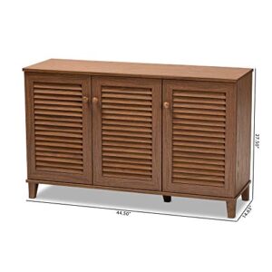 Baxton Studio Shoe Cabinets, One Size, Walnut