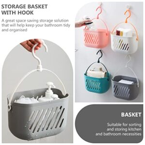 Angoily Hanging Shower Caddy Plastic Hanging Shower Caddy Basket Portable Kitchen Organizer Storage Basket with Hook for Home Grey