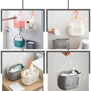 Angoily Hanging Shower Caddy Plastic Hanging Shower Caddy Basket Portable Kitchen Organizer Storage Basket with Hook for Home Grey