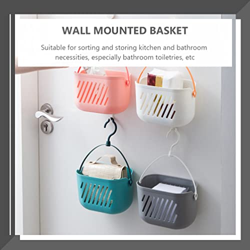 Angoily Hanging Shower Caddy Plastic Hanging Shower Caddy Basket Portable Kitchen Organizer Storage Basket with Hook for Home Grey