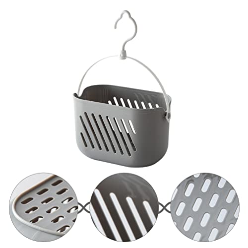 Angoily Hanging Shower Caddy Plastic Hanging Shower Caddy Basket Portable Kitchen Organizer Storage Basket with Hook for Home Grey