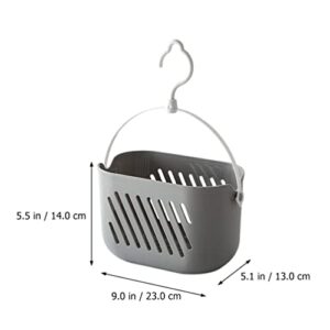 Angoily Hanging Shower Caddy Plastic Hanging Shower Caddy Basket Portable Kitchen Organizer Storage Basket with Hook for Home Grey