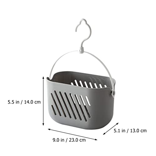 Angoily Hanging Shower Caddy Plastic Hanging Shower Caddy Basket Portable Kitchen Organizer Storage Basket with Hook for Home Grey