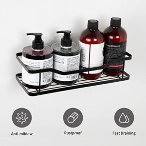 ZHIDENGWJ 3-Pack Shower Caddy Basket Shelf with Soap Holder No Drilling Adhesive Shelves Bathroom Basketfor Inside Shower & Kitchen Storage Stainless Steel - Black