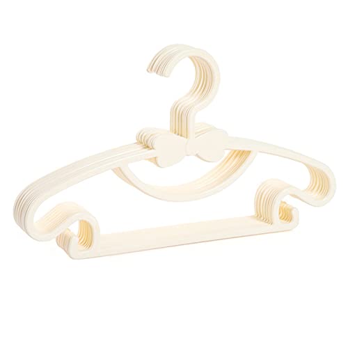 XIANGBINXUAN Kids Hangers Plastic Hanger, Lightweight Dress Hanger with Hook Cute Bow Space Saving Clothes Hanger Strong Durable - Great As Toddler or Infant Clothes Hangers (Beige 30pcs)