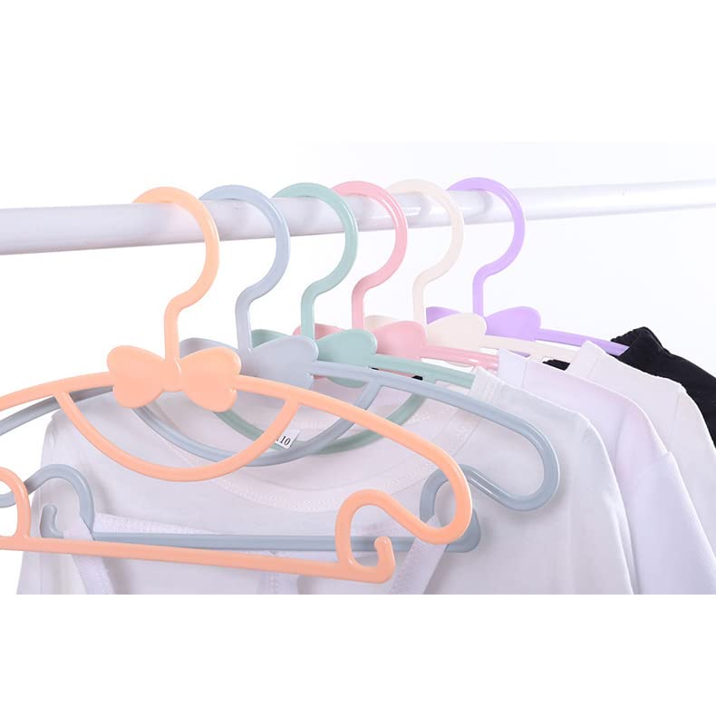 XIANGBINXUAN Kids Hangers Plastic Hanger, Lightweight Dress Hanger with Hook Cute Bow Space Saving Clothes Hanger Strong Durable - Great As Toddler or Infant Clothes Hangers (Beige 30pcs)