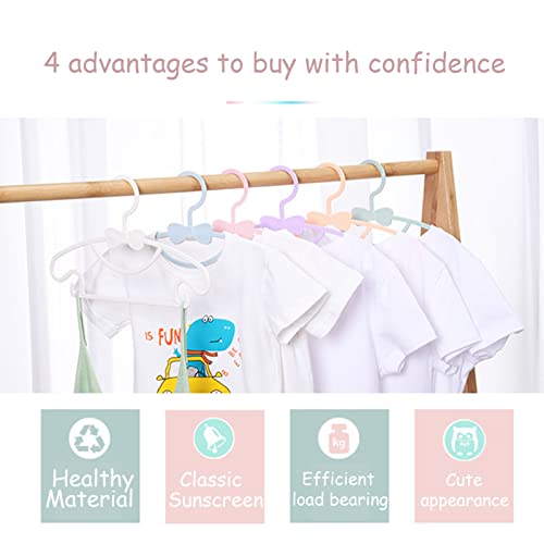 XIANGBINXUAN Kids Hangers Plastic Hanger, Lightweight Dress Hanger with Hook Cute Bow Space Saving Clothes Hanger Strong Durable - Great As Toddler or Infant Clothes Hangers (Beige 30pcs)