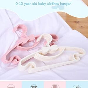 XIANGBINXUAN Kids Hangers Plastic Hanger, Lightweight Dress Hanger with Hook Cute Bow Space Saving Clothes Hanger Strong Durable - Great As Toddler or Infant Clothes Hangers (Beige 30pcs)