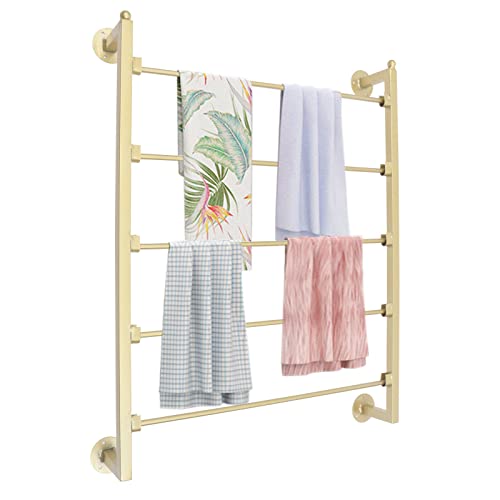 5 Tier Retail Display Tie & Scarf Rack,Towel & Belt &Ribbon Organizer Rack Hanging Bar,Wall Mount Tie Rack Scarves Rack, Towel Rack, Pants Belt Rack, Necktie Holder, for Home Clothing Retail Store