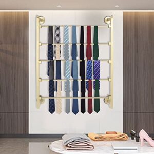 5 Tier Retail Display Tie & Scarf Rack,Towel & Belt &Ribbon Organizer Rack Hanging Bar,Wall Mount Tie Rack Scarves Rack, Towel Rack, Pants Belt Rack, Necktie Holder, for Home Clothing Retail Store