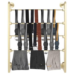 5 Tier Retail Display Tie & Scarf Rack,Towel & Belt &Ribbon Organizer Rack Hanging Bar,Wall Mount Tie Rack Scarves Rack, Towel Rack, Pants Belt Rack, Necktie Holder, for Home Clothing Retail Store