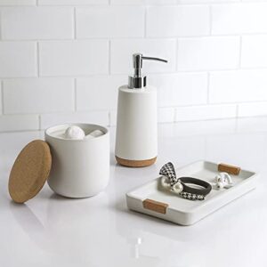 Allure Home Creation Beringer 3-Piece Ceramic Bath Accessory Set with Cork Accents