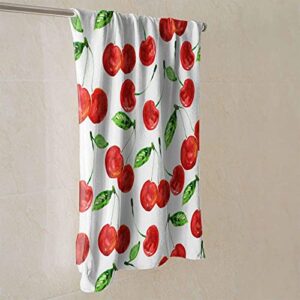 Dujiea Sweet Red Cherry Kitchen Dish Towel Soft Highly Absorbent Hand Towel Home Decorative Multipurpose for Bathroom Hotel Gym and Spa 15 X 27 Inches