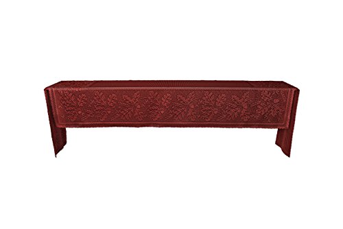 Heritage Lace Dark Paprika Oak Leaf Mantle Scarf, Standard