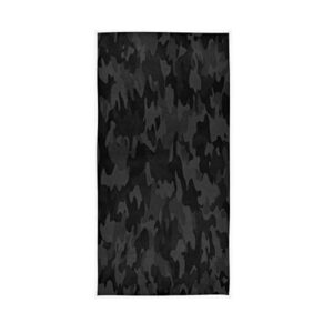 blueangle camo hand towel black camouflage towels soft highly absorbent towel bath decor for bathroom gym spa, 30x15 inch