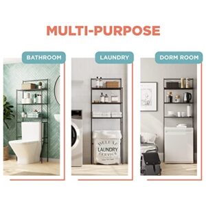 Zenna Home Over the Toilet Storage, Metal Bathroom Spacesaver with 3 Shelves, Cross-Style Storage Cabinet, Easy Assembly, Oil Rubbed Bronze