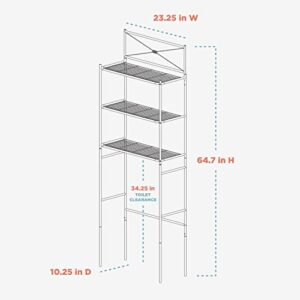 Zenna Home Over the Toilet Storage, Metal Bathroom Spacesaver with 3 Shelves, Cross-Style Storage Cabinet, Easy Assembly, Oil Rubbed Bronze