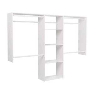 easy track ok1460 deluxe starter closet storage wall mounted wardrobe organizer system kit with shelves and rods in white for bedroom with hardware