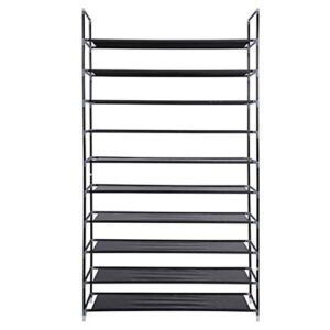 mekek 100cm wide shoe rack organizer storage shoes shelves space 10 tier standing black