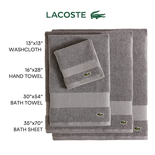 Lacoste Heritage Supima Cotton Wash Cloth, White, 13" x 13"