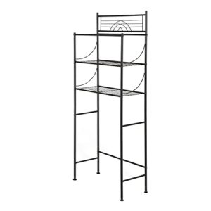 MallBoo Toilet Storage Rack, 3 -Tier Over-The-Toilet Bathroom Spacesaver - Easy to Assemble,9.5" D x 26.7" W x 64.4" H(Black)