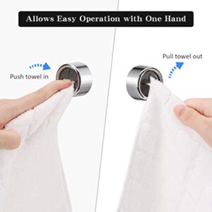 Eiqer 8 Pack Kitchen Towel Holder, Self Adhesive Wall Dish Towel Hook, Round Wall Mount Towel Holder for Bathroom, Kitchen and Home, Wall, Cabinet, Garage, No Drilling Required