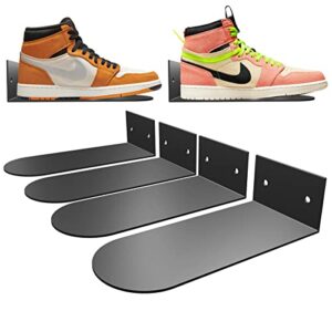 floating shoe display shelf 6 packs shoe sneaker display shelf wall mounted metal round edge sneaker rack organizer holder sneaker wall hanger sneaker shelves wall mounted to display collectible shoe