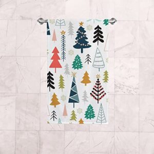 Vantaso Bath Hand Towels Set of 2 Christmas Tree New Year Soft and Absorbent Kitchen Hand Towel for Bathroom Hotel Gym Spa