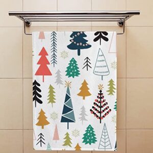 Vantaso Bath Hand Towels Set of 2 Christmas Tree New Year Soft and Absorbent Kitchen Hand Towel for Bathroom Hotel Gym Spa