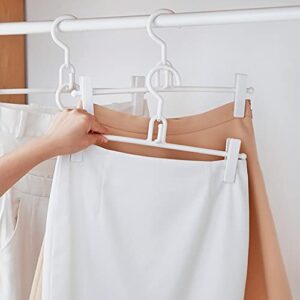 Hanger 20 Pcs Pack Plastic Skirt Hangers with Clips, Skirt Hangers, Clip Hangers for Pants, Bulk Multi Purpose Hanger (Color : White)