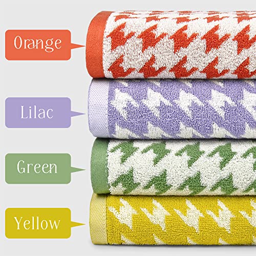 Jacquotha Bathroom Hand Towels 8 Pack Bundle, Colorful Checkered and Houndstooth Hand Towels Set for Spa Gym Kitchen