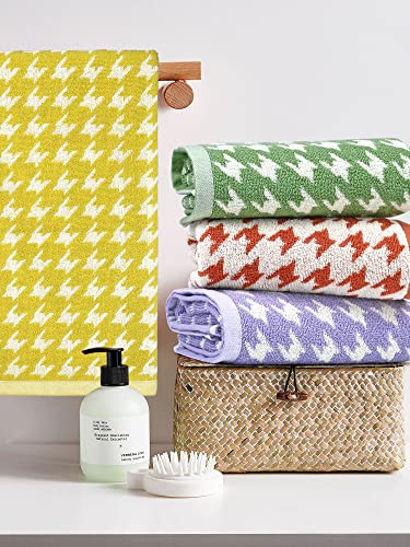 Jacquotha Bathroom Hand Towels 8 Pack Bundle, Colorful Checkered and Houndstooth Hand Towels Set for Spa Gym Kitchen