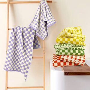 Jacquotha Bathroom Hand Towels 8 Pack Bundle, Colorful Checkered and Houndstooth Hand Towels Set for Spa Gym Kitchen