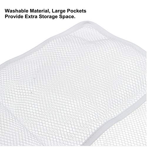 Lohas Select Quick Dry Mesh Pockets Fabric Bathm，Hanging Mesh Pockets Shower Organizer,Shower Hanging Mesh Organizer，Quick Dry Storage Bathroom Accessories with 6-Pocket, 4 Hooks